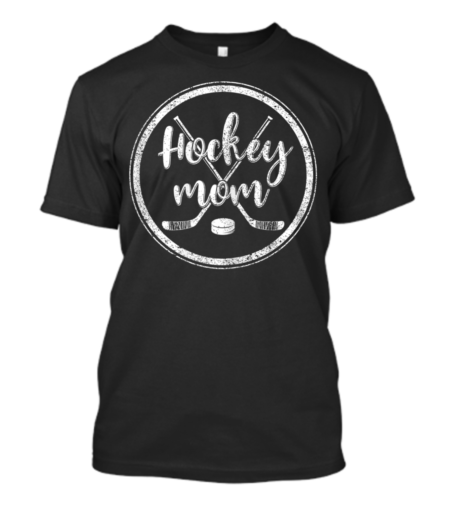 Hockey Mom Distressed Winter Sports Ice Hockey T-Shirt