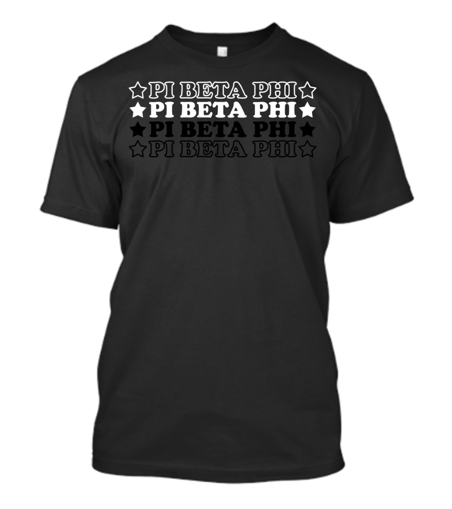 Pi Beta Phi Stars Repeated Text T-Shirt