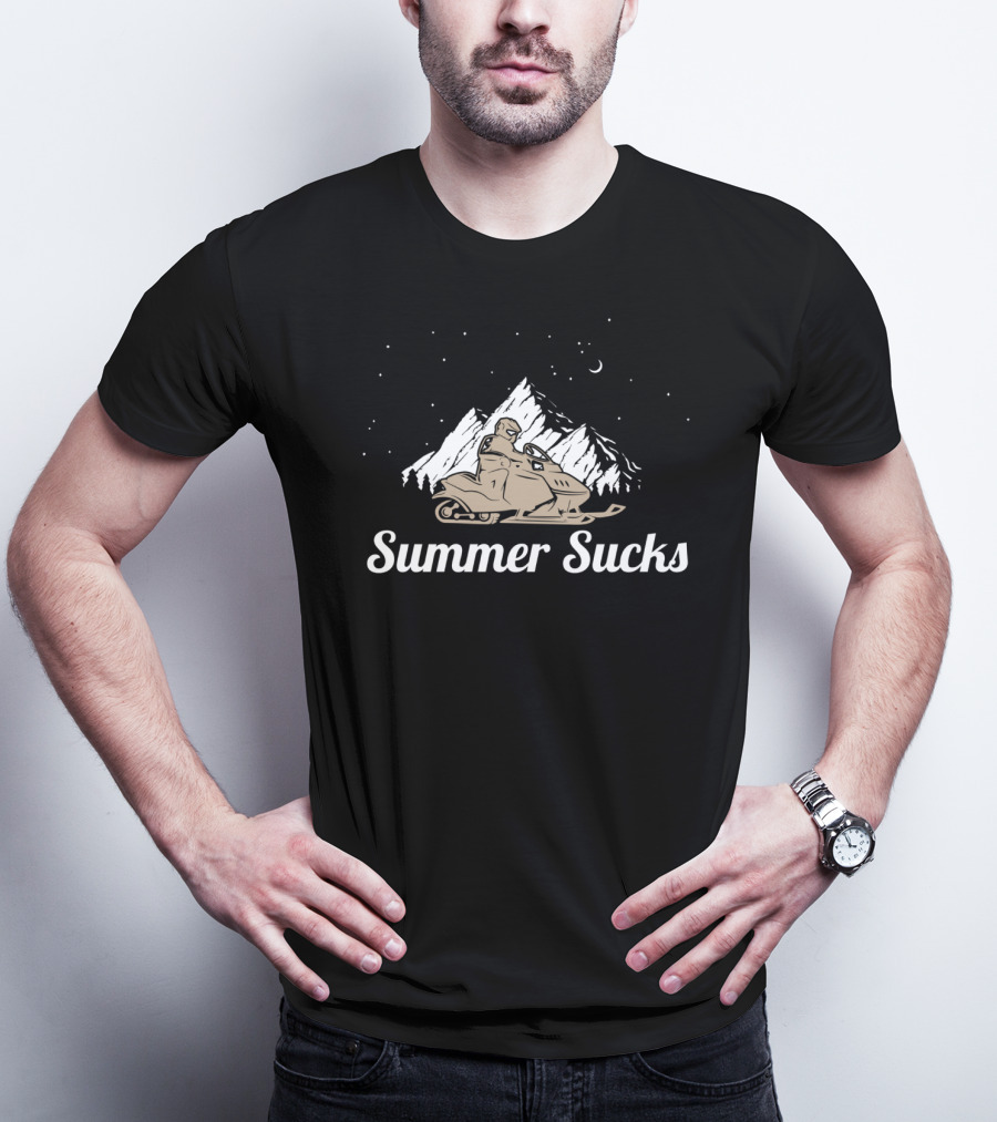 Summer Sucks Snowmobile Skidoo Winter Sports Adventure T-Shirt