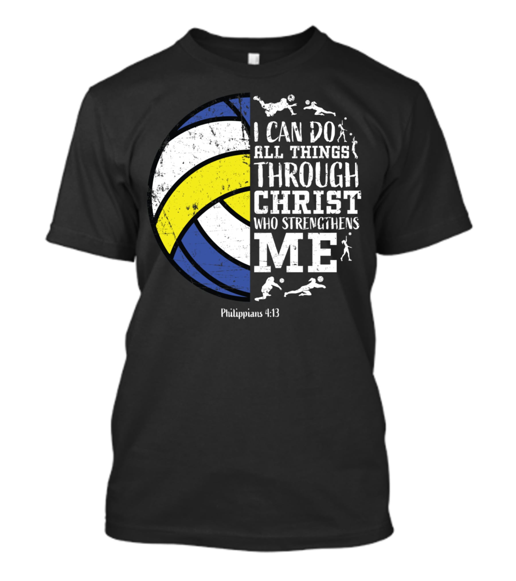 Volleyballsn Youthns I Can Do All Things Through Christ Who Strengthens Me Philippians 4:13 T-Shirt