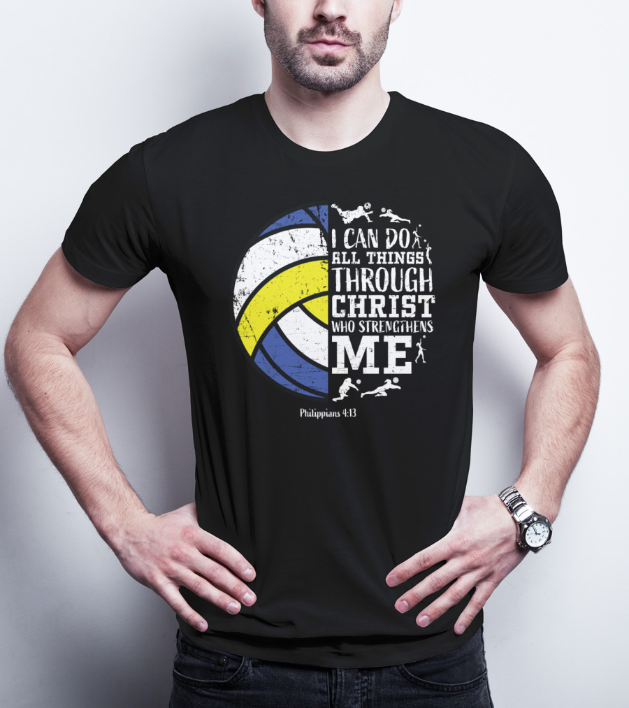 Volleyballsn Youthns I Can Do All Things Through Christ Who Strengthens Me Philippians 4:13 T-Shirt