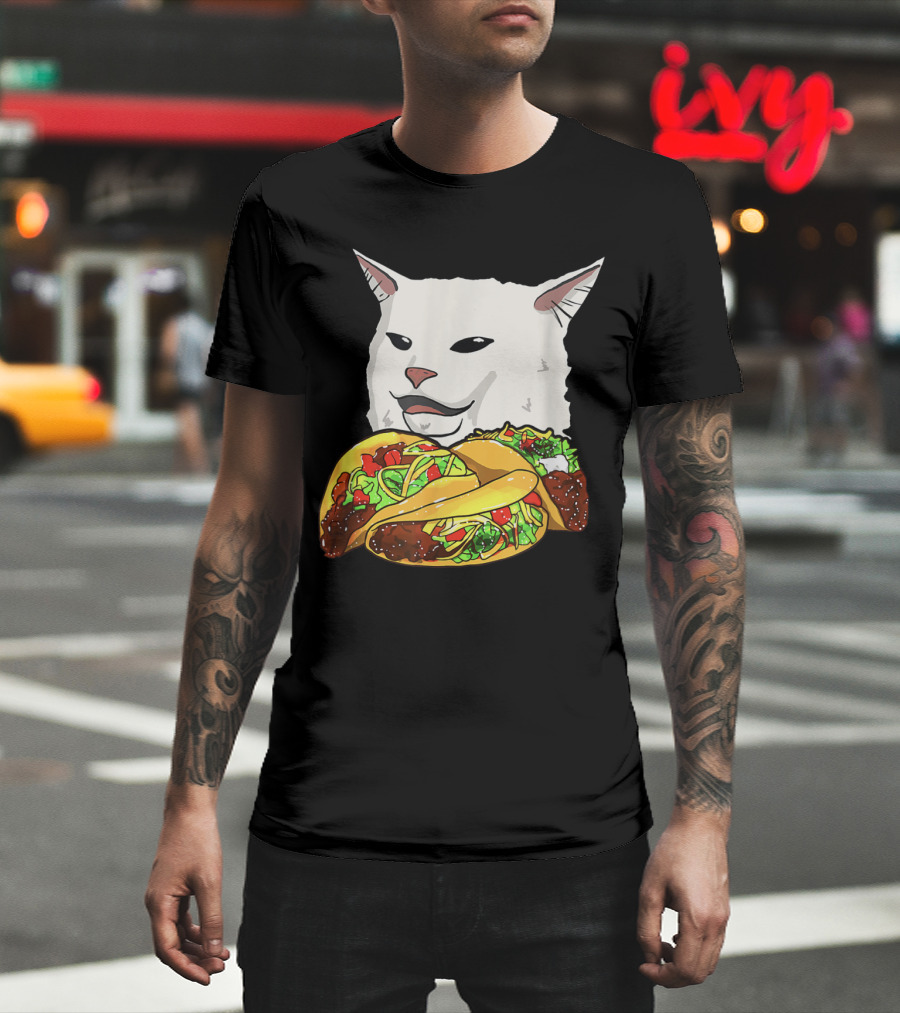 Woman Yelling At A Cat Meme Taco T-Shirt