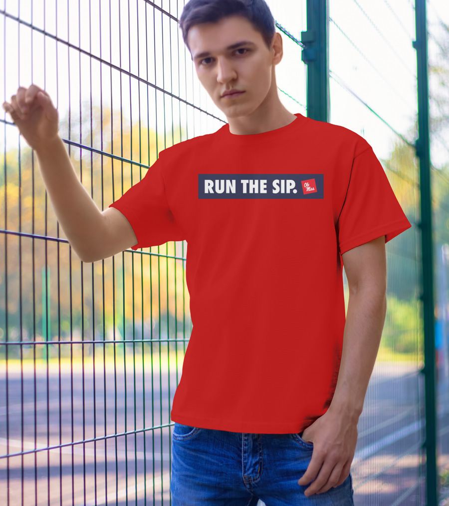 Ole Miss Run The Sip Bold Red T-Shirt