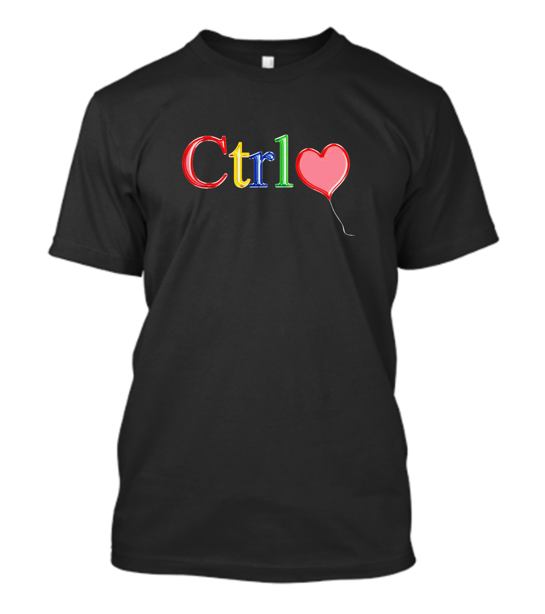 Ctrl Heart Balloon Colorful Letters T-Shirt