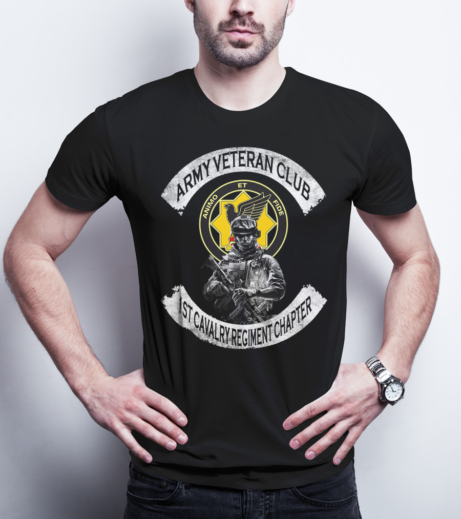 Army Veteran Club Animo Et Fide 1St Cavalry Regiment Chapter T-Shirt