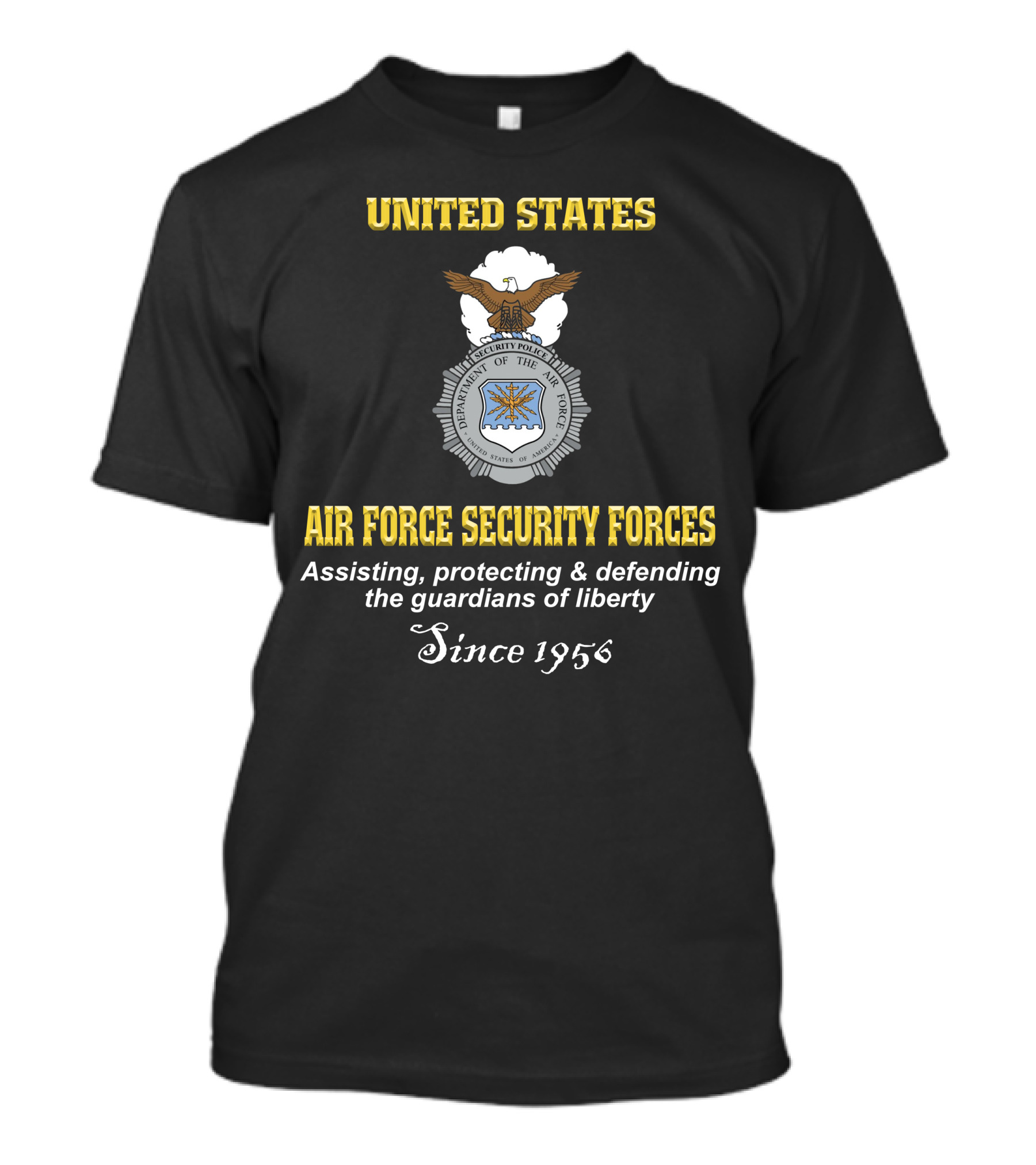 United States Air Force Security Forces Assisting Protecting Defending Since 1956 T-Shirt