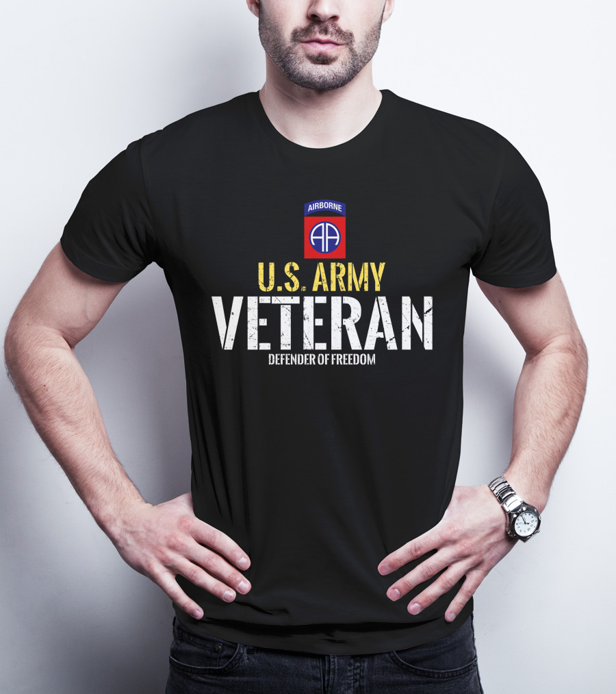 U.s. Army Veteran Airborne 82Nd Division Defender Of Freedom T-Shirt