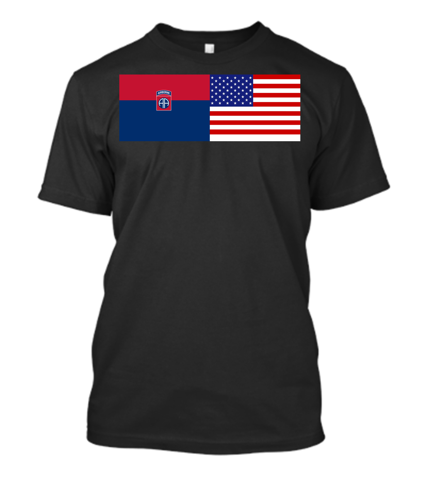 82Nd Airborne Division And American Flag Hklkh1 T-Shirt