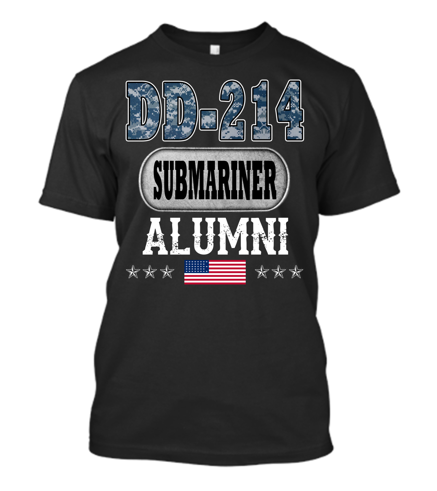 Dd-214 Submariner Alumni American Flag Stars T-Shirt