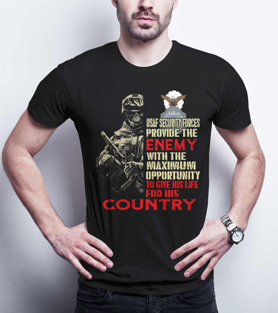 Usaf Security Forces Enemy Maximum Opportunity Country T-Shirt