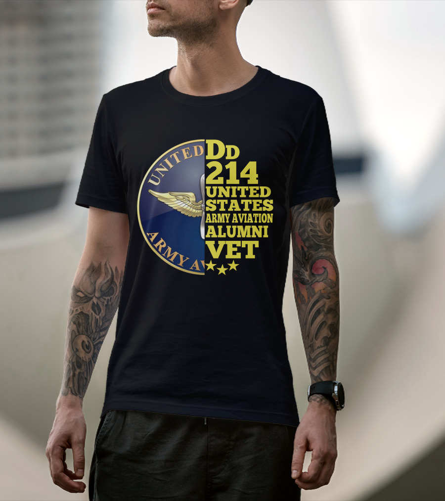 Dd 214 United States Army Aviation Alumni Vet Stars T-Shirt