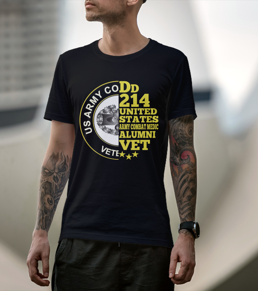 Dd 214 United States Army Combat Medic Alumni Vet Us Army Combat Veteran T-Shirt
