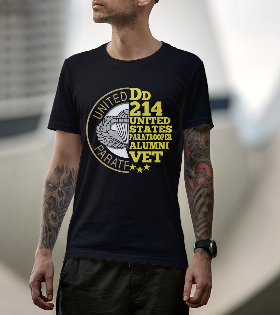 Dd 214 United States Paratrooper Alumni Vet Stars T-Shirt