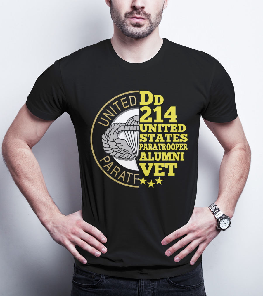 Dd 214 United States Paratrooper Alumni Vet Stars T-Shirt