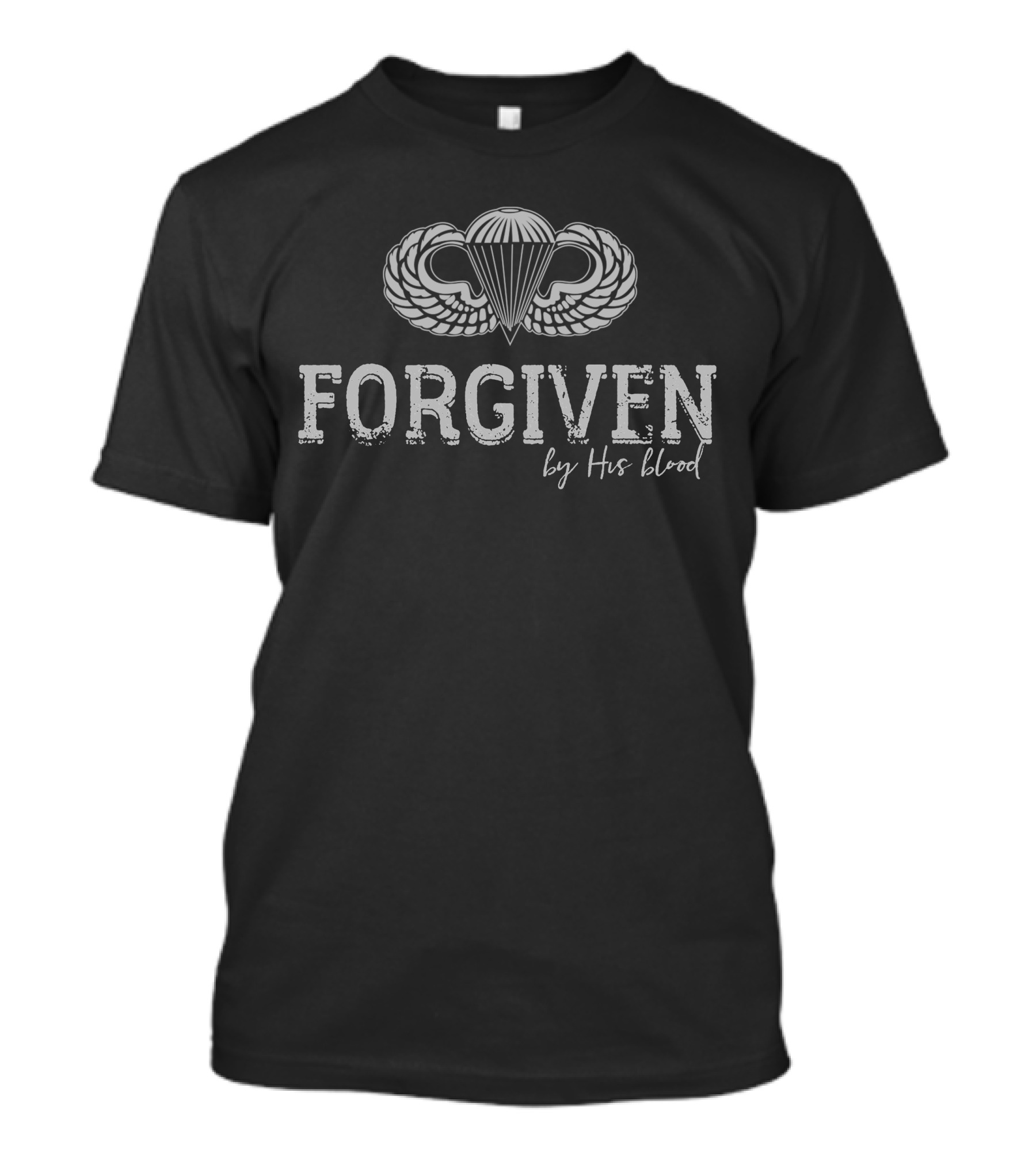 Forgiven By His Blood Parachute Wings T-Shirt