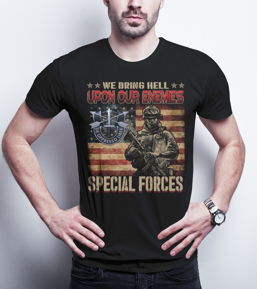 We Bring Hell Upon Our Enemies Special Forces De Oppresso Liber T-Shirt