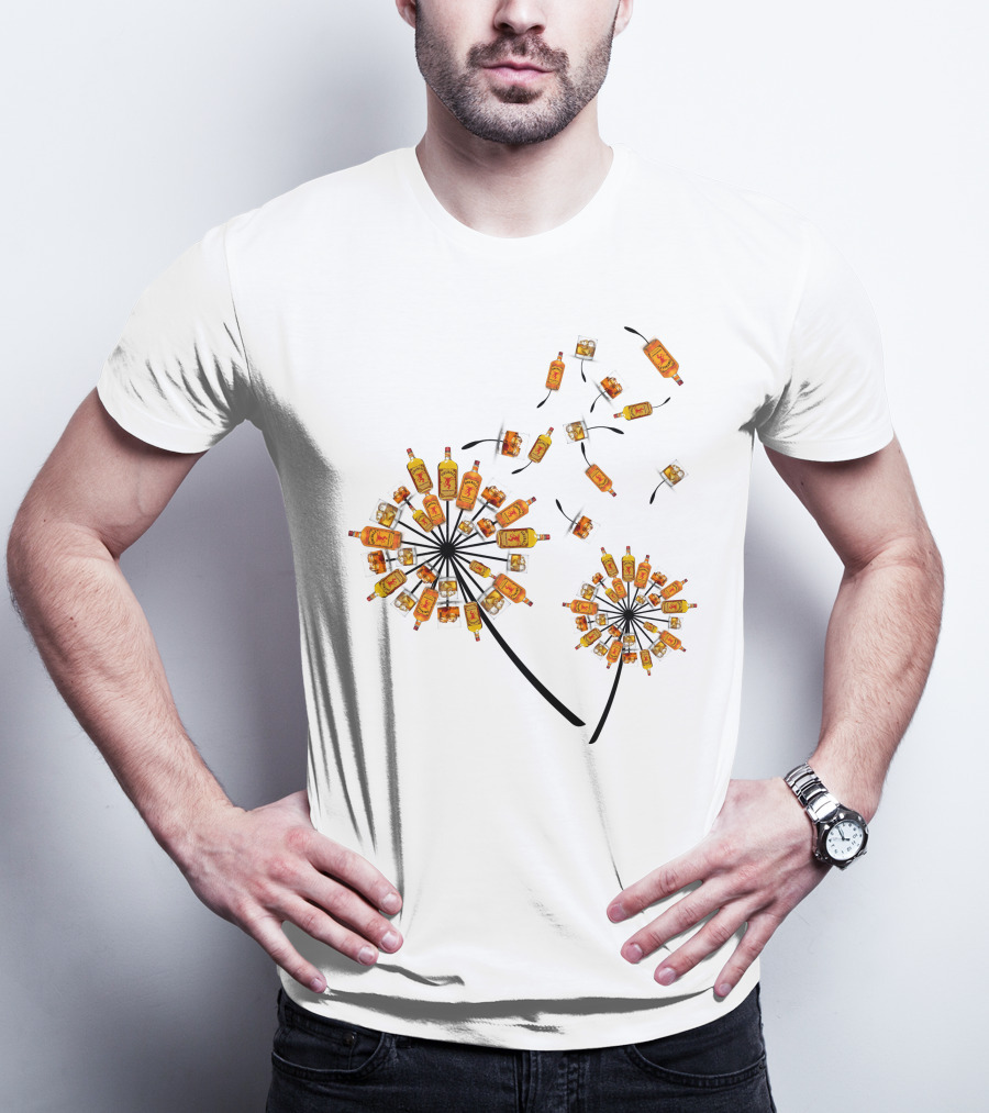 Fireball Whisky Dandelion Bottles Bloom Tvm386 T-Shirt