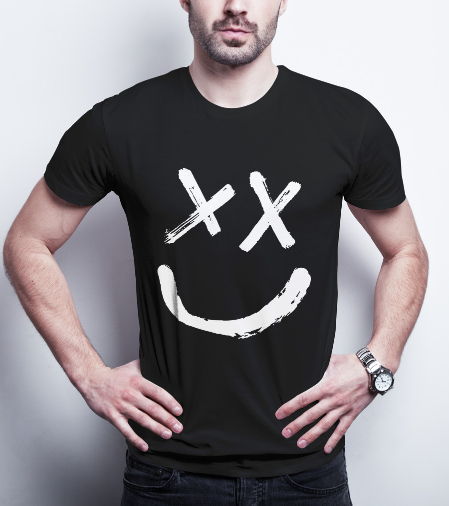 Reverse Smile Distressed Face T-Shirt