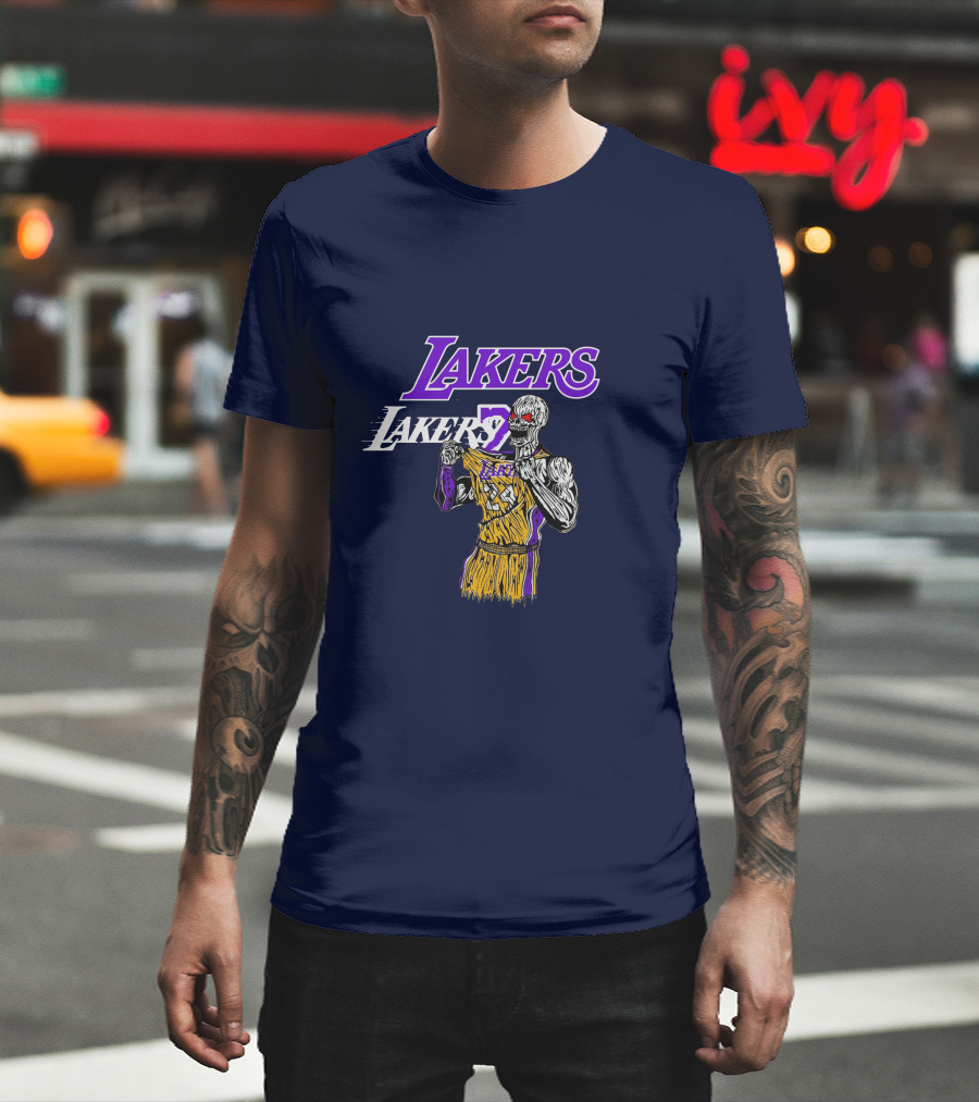 Warren Lotas Lakers Skeleton Basketball Player L7 T-Shirt