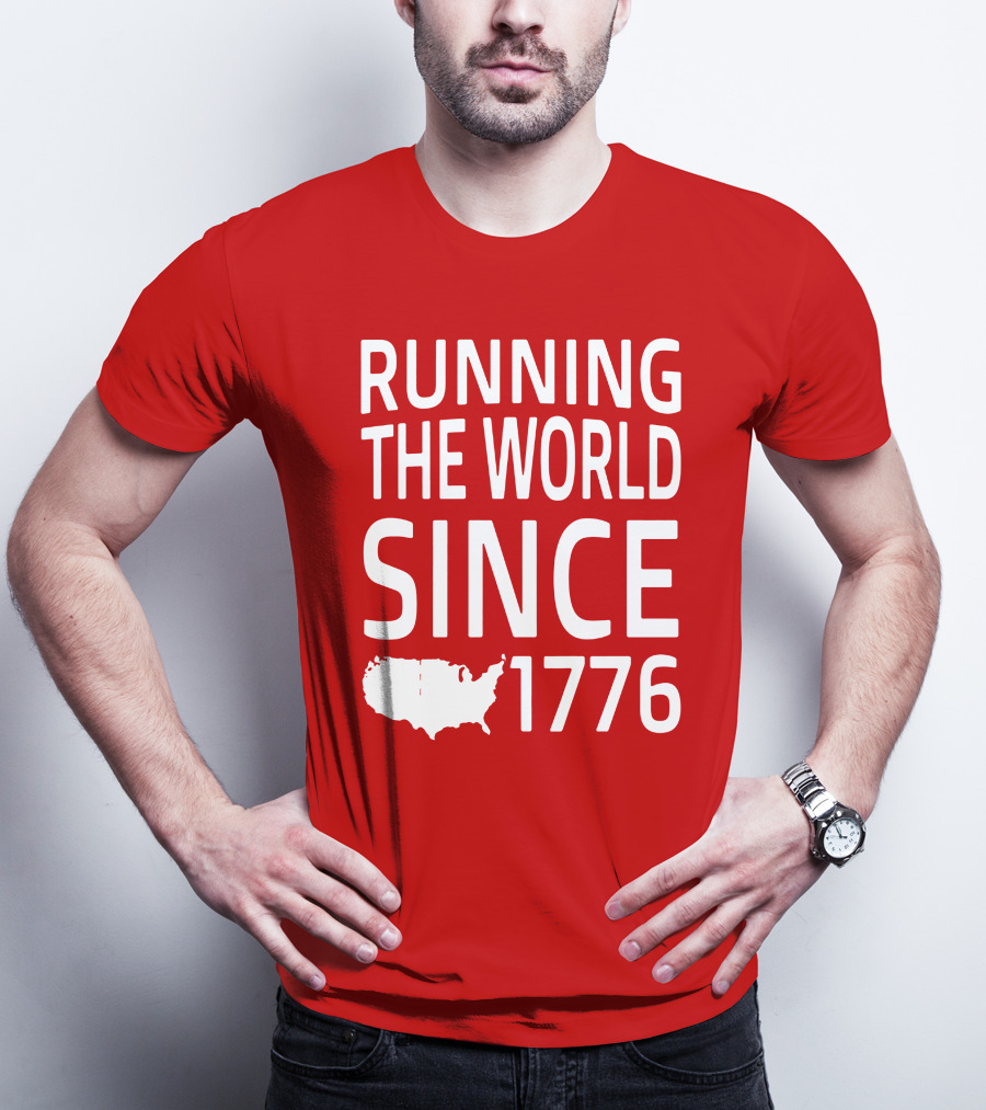 Running The World Since 1776 USA Map T-Shirt
