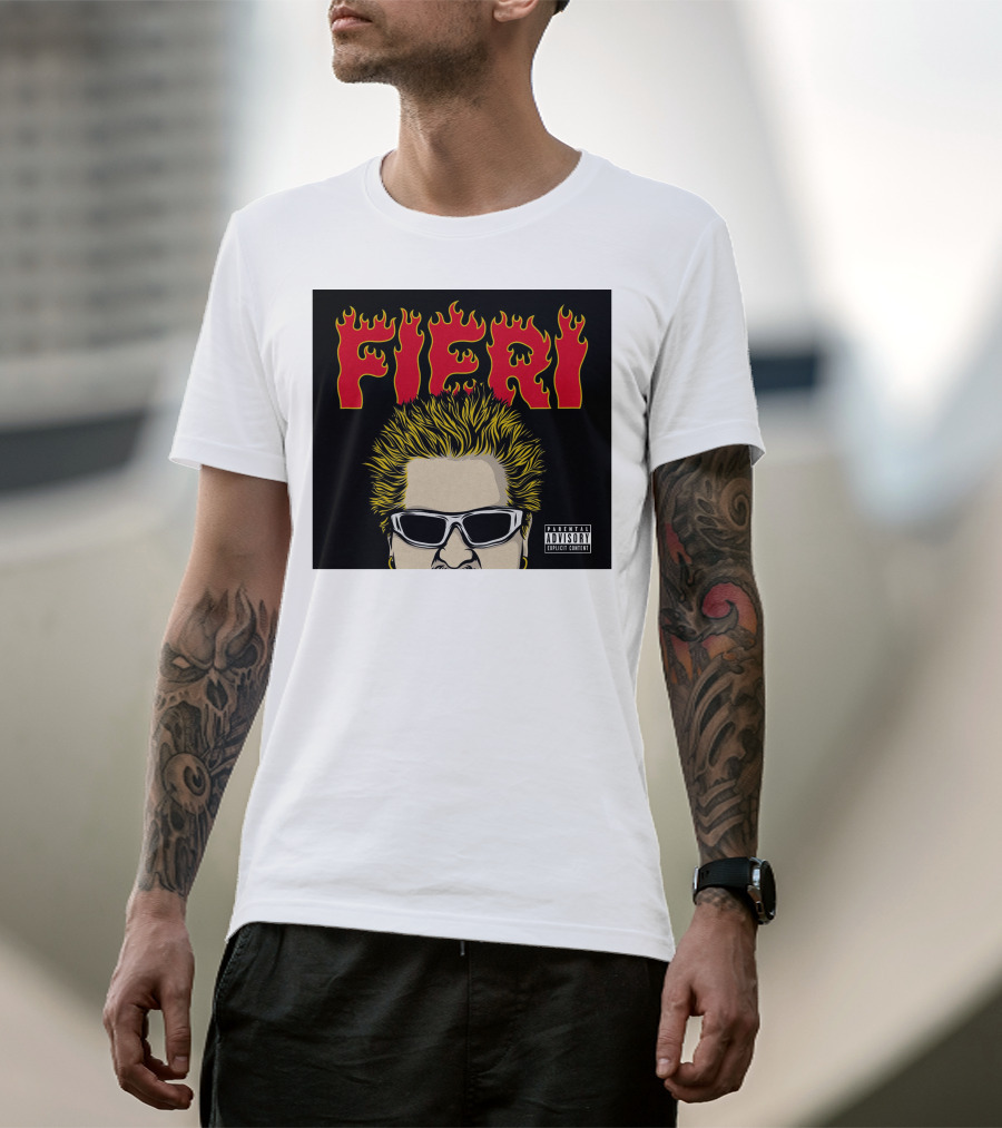Fieri Flavortown Guyfieristore Merch Retro Flames Sunglasses T-Shirt