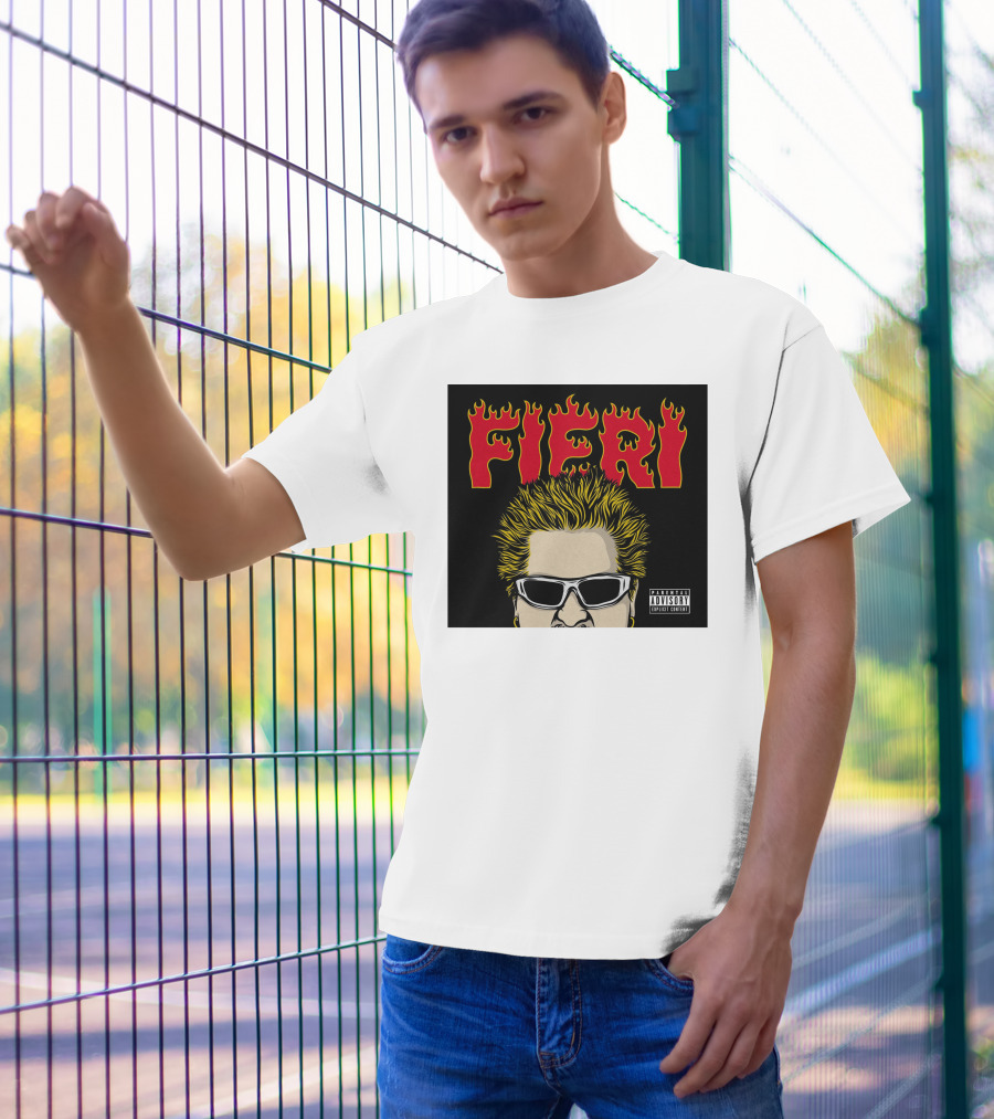 Fieri Flavortown Guyfieristore Merch Retro Flames Sunglasses T-Shirt