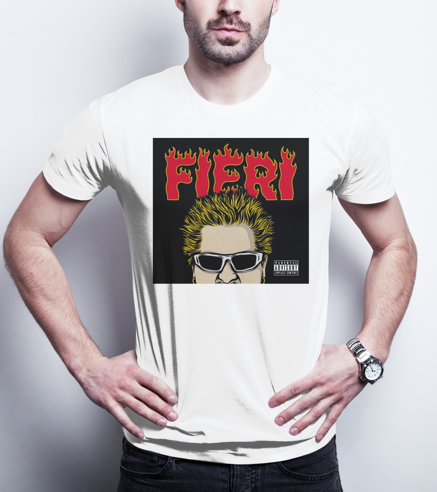 Fieri Flavortown Guyfieristore Merch Retro Flames Sunglasses T-Shirt