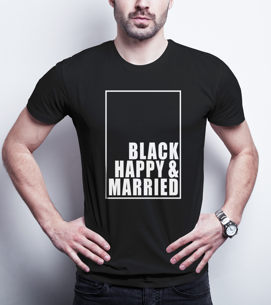 Black Happy And Married T-Shirt