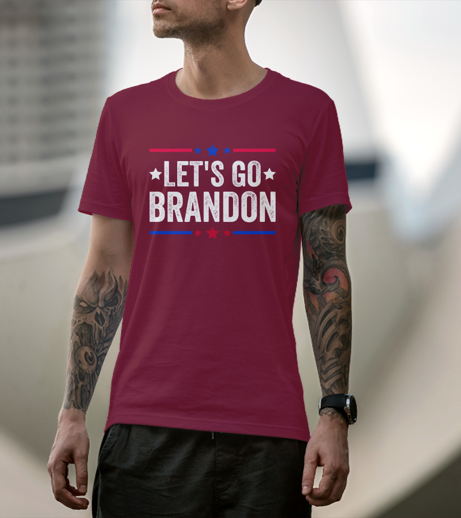 Manny Machado Let's Go Brandon Stars Stripes Red Blue White T-Shirt