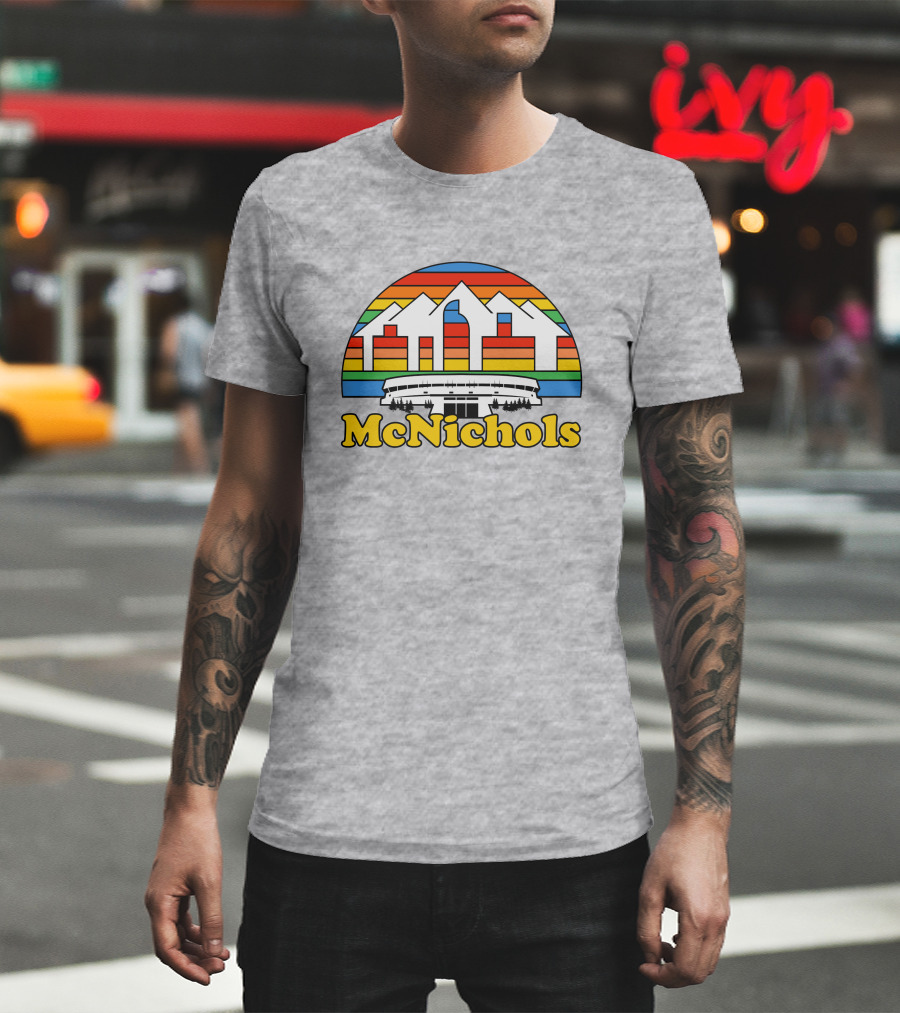 McNichols Sports Arena Retro Mountain Rainbow T-Shirt