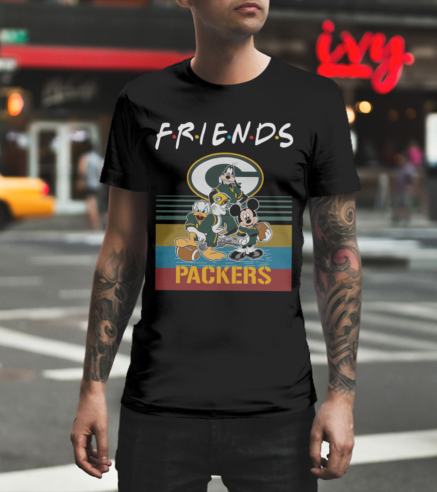 Friends Packers Disney Characters Green Bay Football T-Shirt