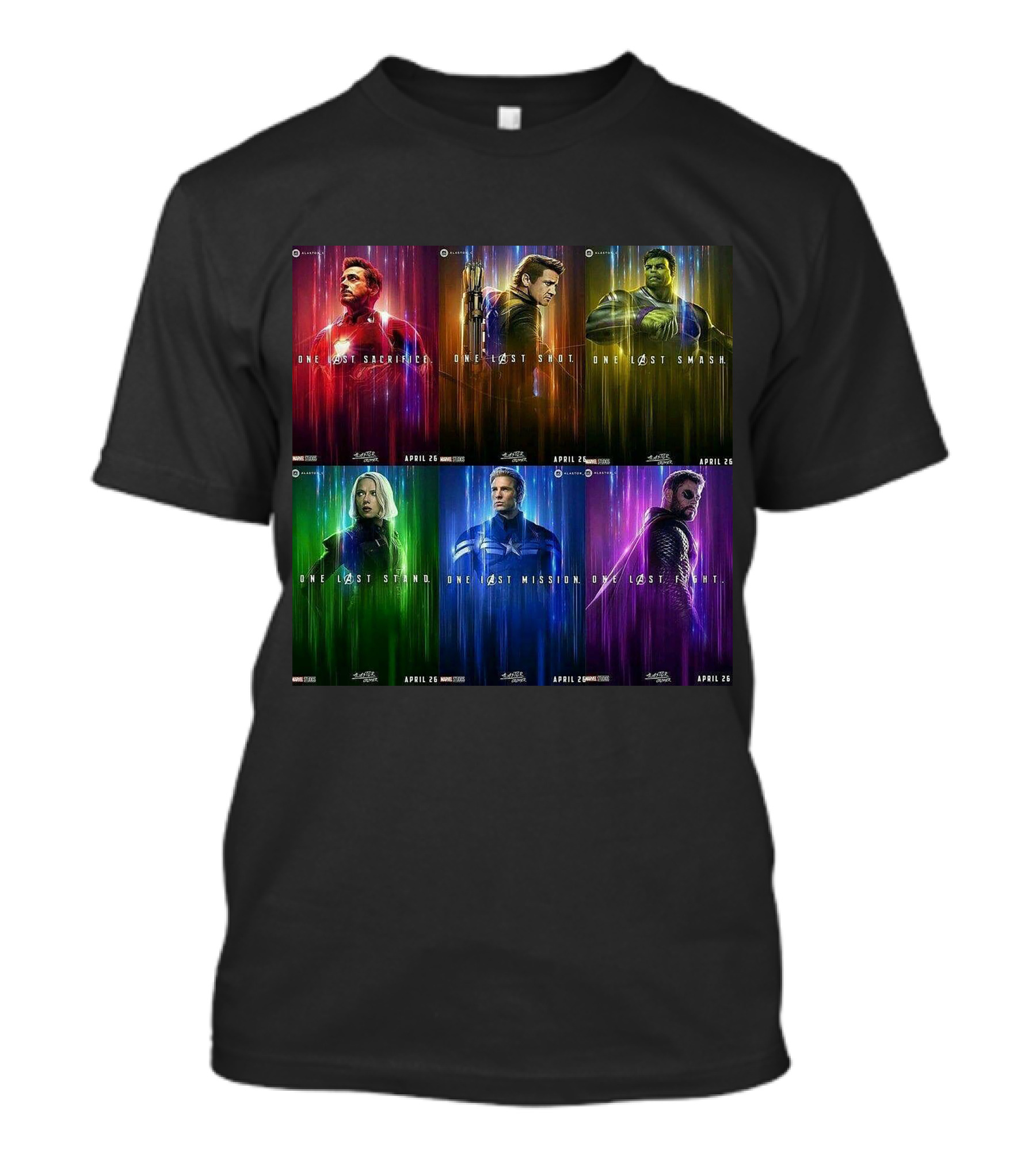 Avenger One Last Sacrifice Shot Smash Stand Mission Fight Marvel Studios April 26 T-Shirt