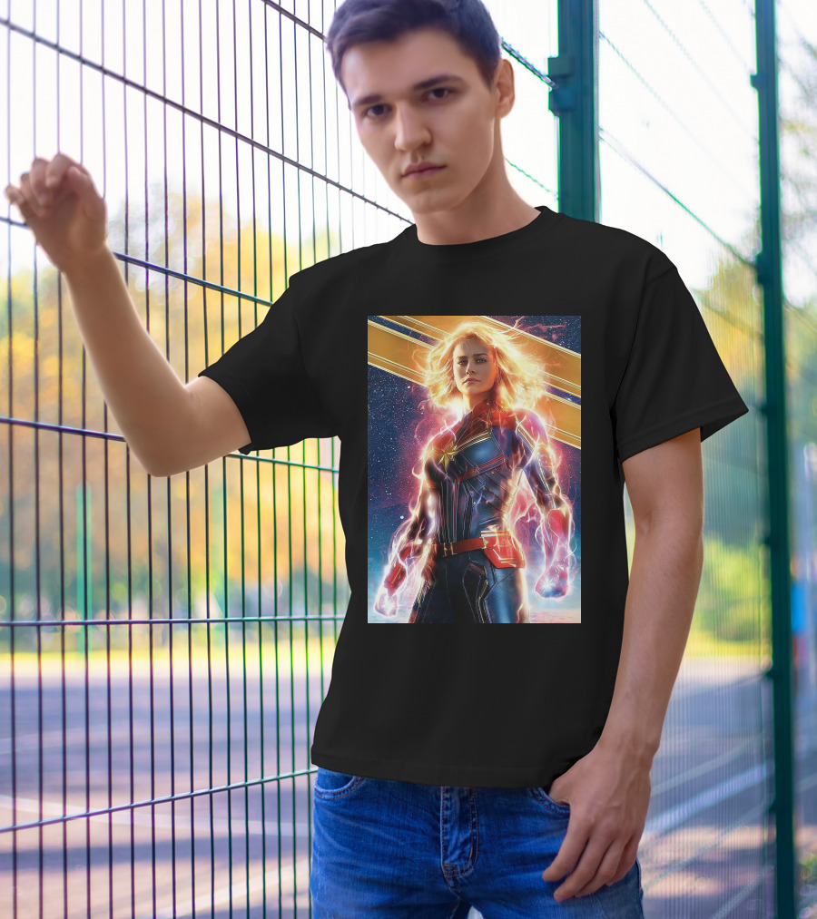 Captain Marvel Shining Heroic Power Cosmic Energy T-Shirt