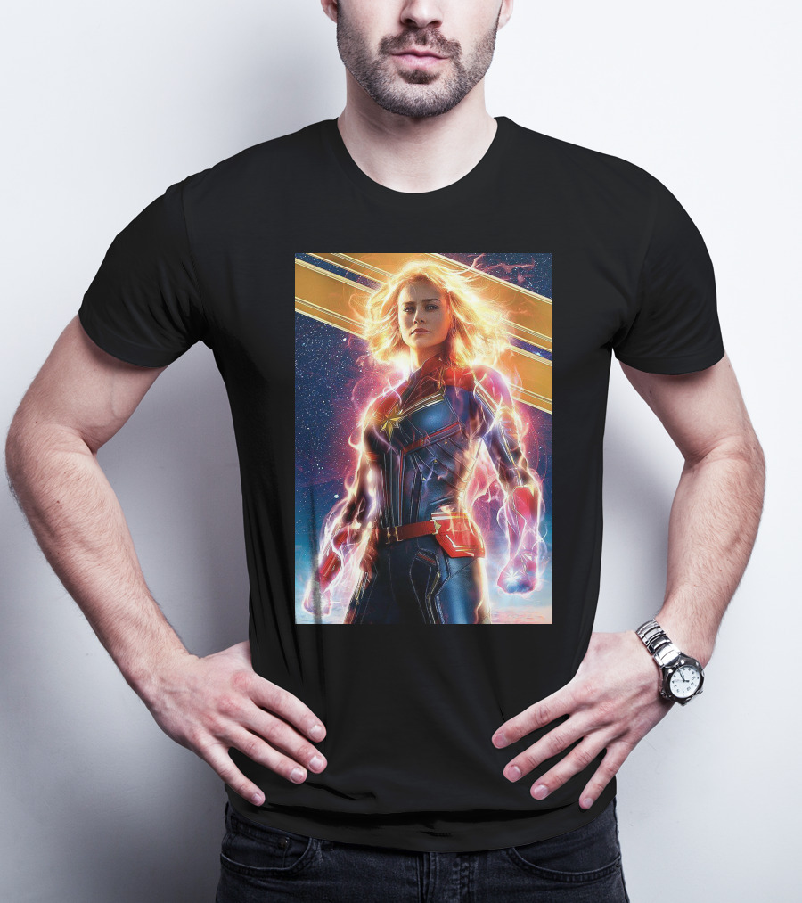 Captain Marvel Shining Heroic Power Cosmic Energy T-Shirt