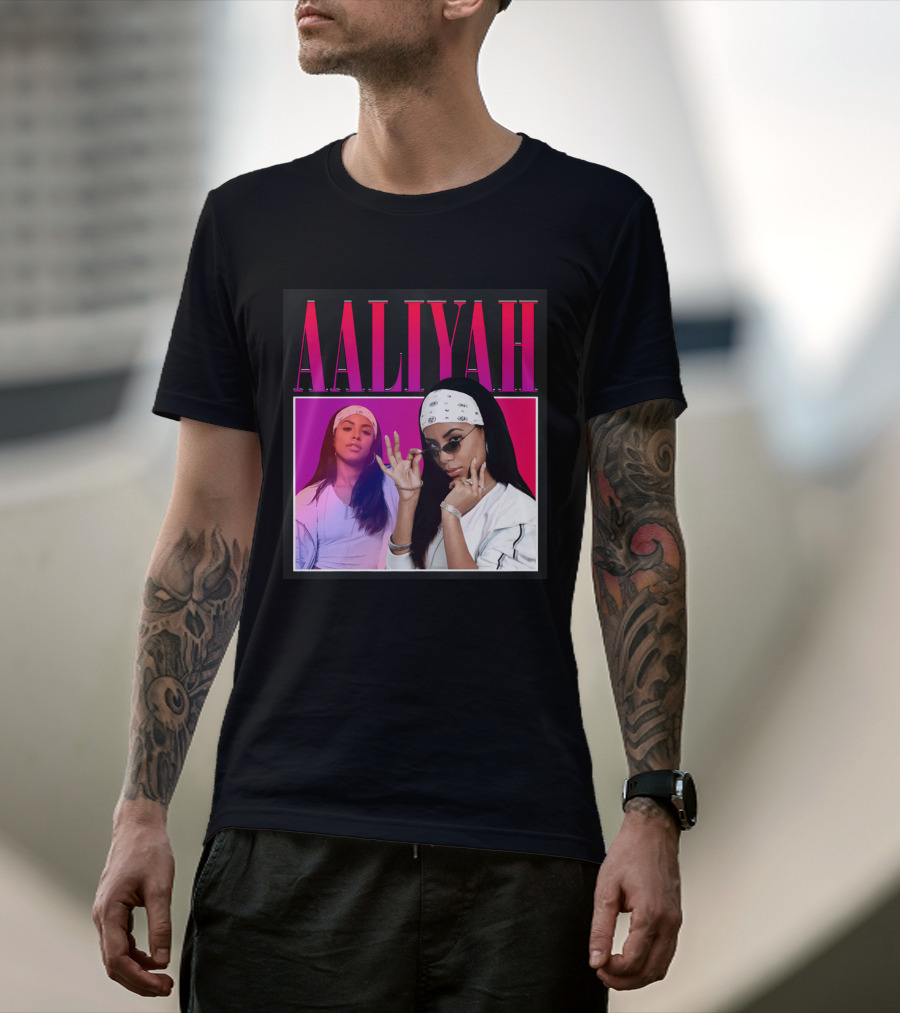 Aaliyah Pink And Red Gradient Bandana T-Shirt