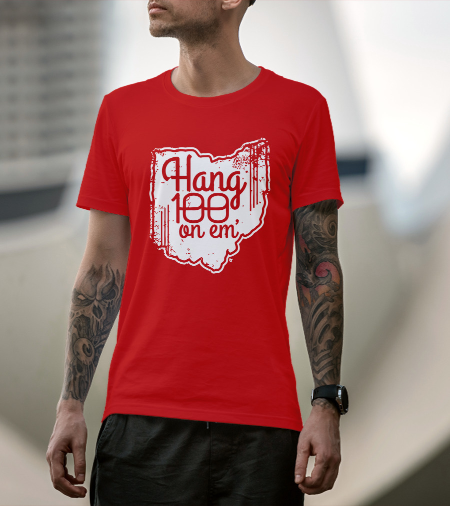 Hang 100 On Em Ohio Outline T-Shirt