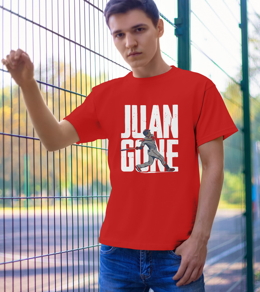Juan Gone Baseball Player Silhouette Swinging Bat T-Shirt