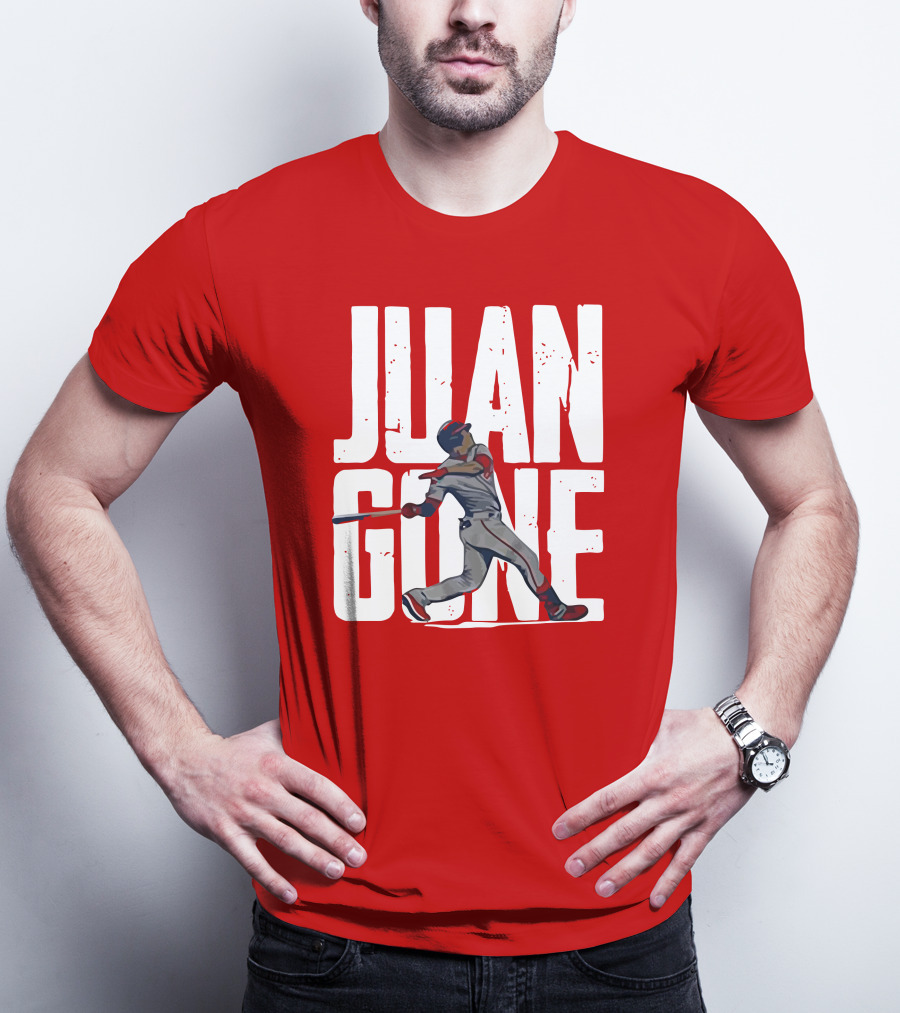 Juan Gone Baseball Player Silhouette Swinging Bat T-Shirt