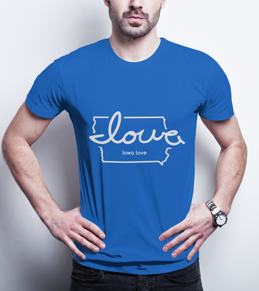 Iowa Love Map Outline T-Shirt