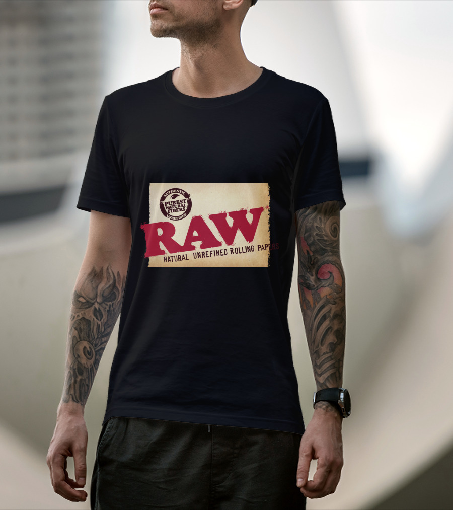 RAW Natural Unrefined Rolling Papers Authentic Purest Natural Fibers T-Shirt