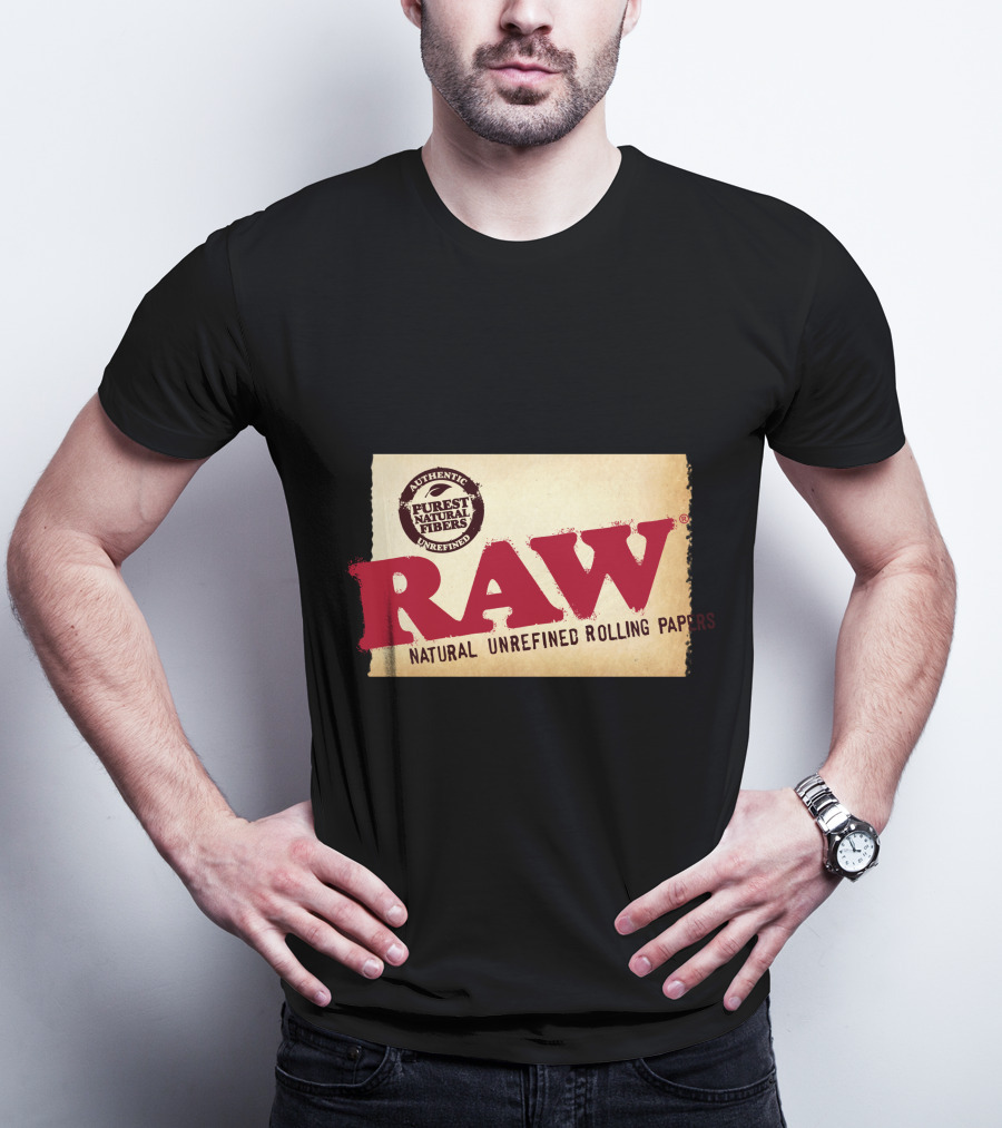 RAW Natural Unrefined Rolling Papers Authentic Purest Natural Fibers T-Shirt