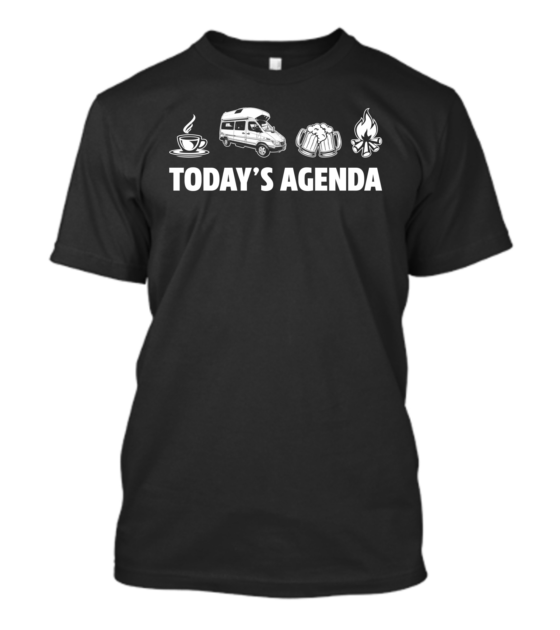 Today's Agenda Coffee Camper Beer Campfire Airstream Westfalia T-Shirt