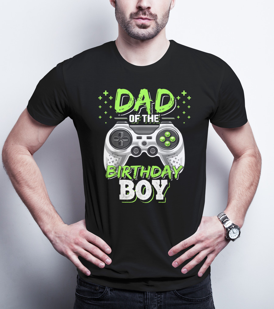 Dad Of The Birthday Boy Video Gamer Party Matching Mens T-Shirt