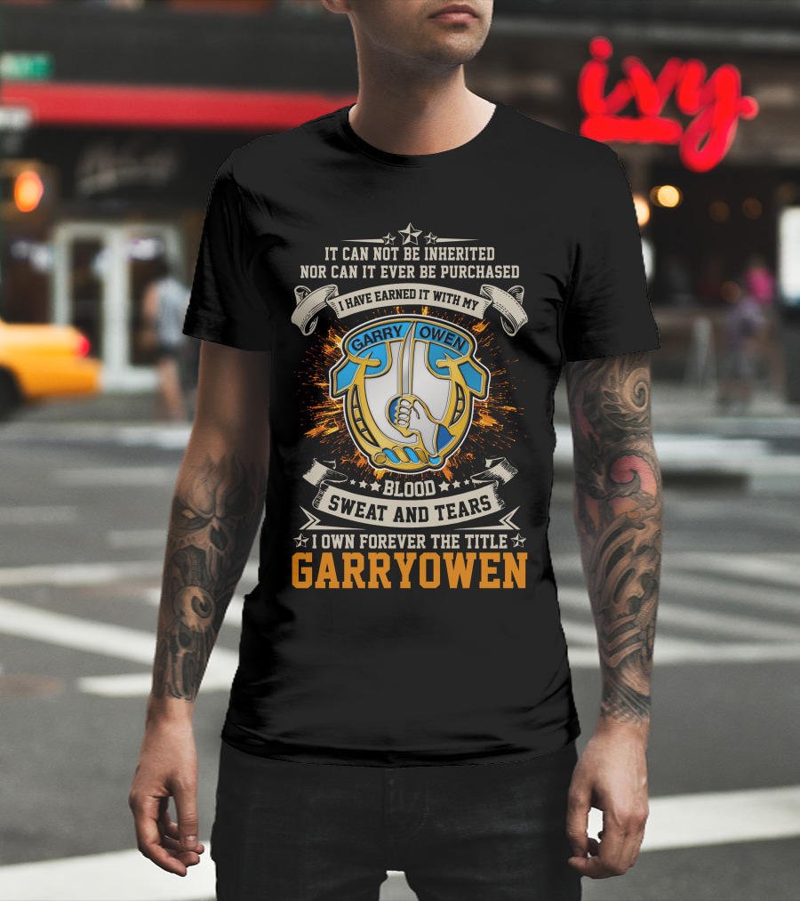 Blood Sweat And Tears Garry Owen 7th Cavalry Regiment T-Shirt
