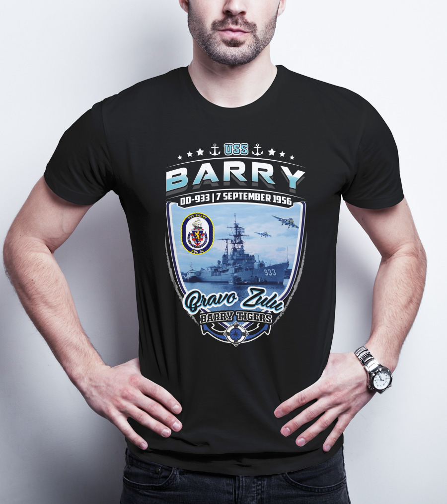 Uss Barry Dd-933 7 September 1956 Bravo Zulu Barry Tigers T-Shirt
