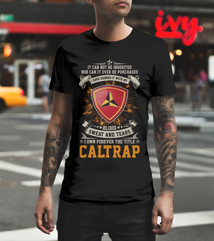 3rd Marine Division Blood Sweat And Tears Caltrap T-Shirt
