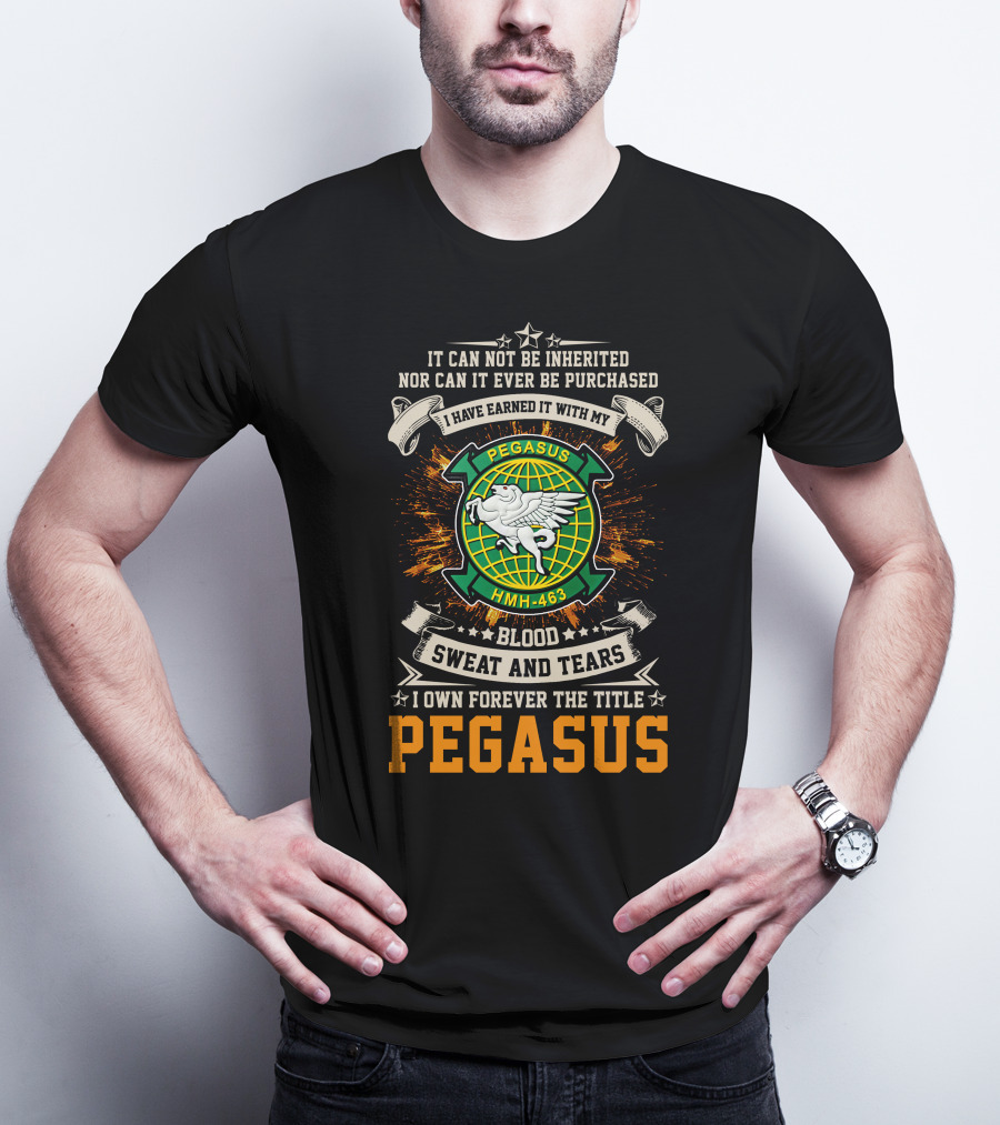 Pegasus Hmh-463 Blood Sweat And Tears Earned Title T-Shirt