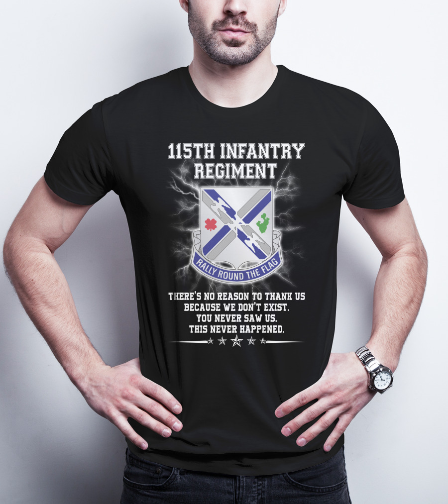 115Th Infantry Regiment Rally Round The Flag You Never Saw Us This Never Happened T-Shirt