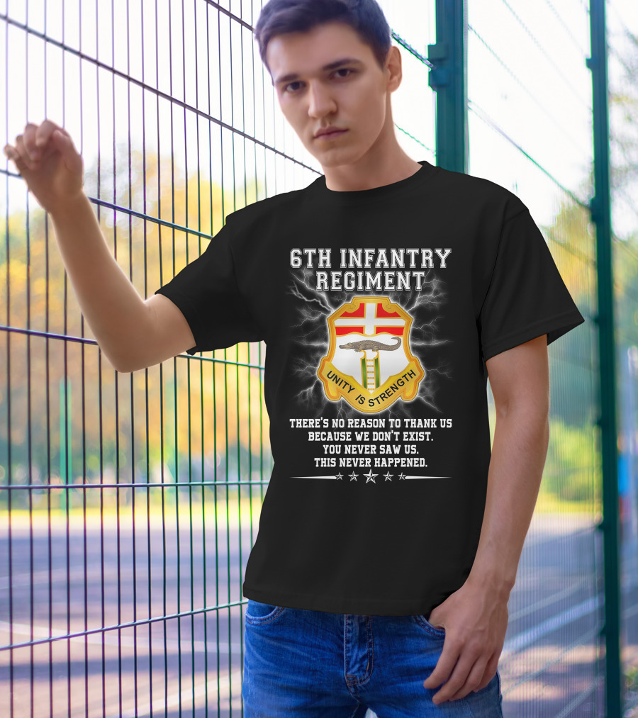 6th Infantry Regiment Unity Is Strength There's No Reason To Thank Us You Never Saw Us This Never Happened T-Shirt