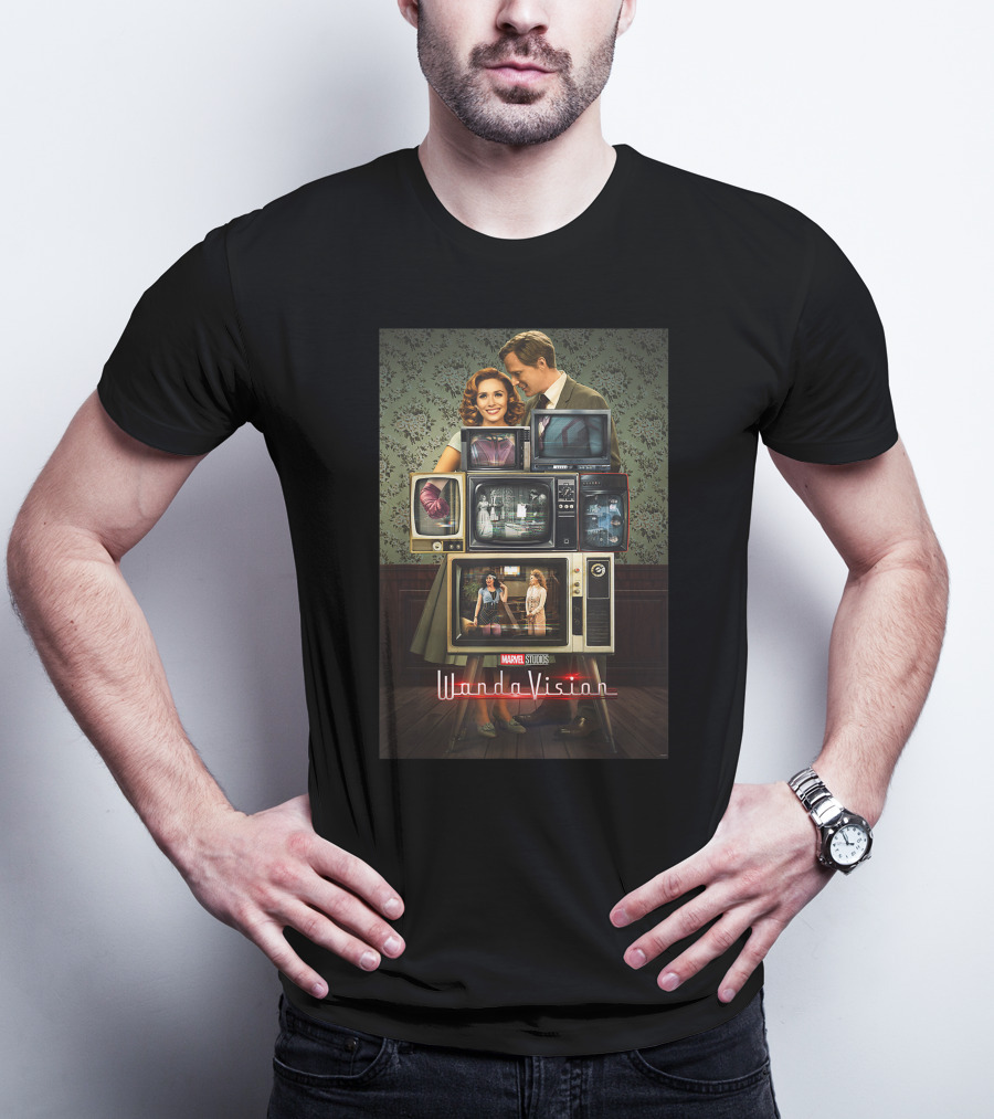 Marvel Studios WandaVision WandaVision Through The Years Retro TV Collage T-Shirt